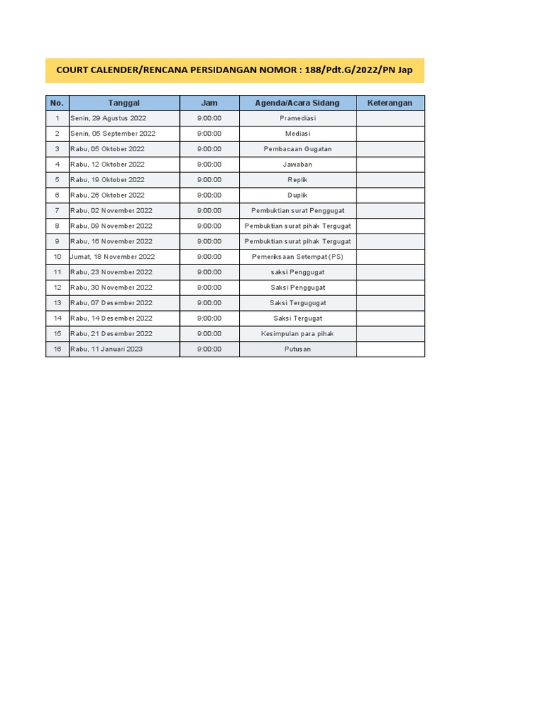 Court Calender | PDF