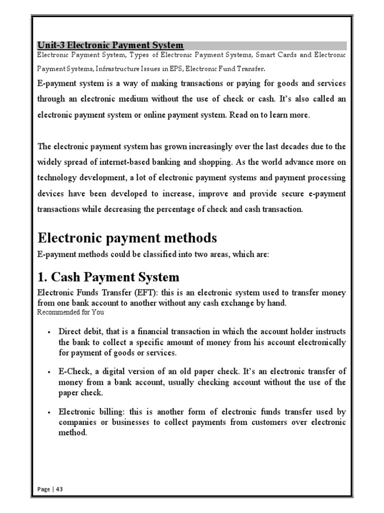 E - Business Unit-III, 2020 | PDF | Debit Card | Credit Card