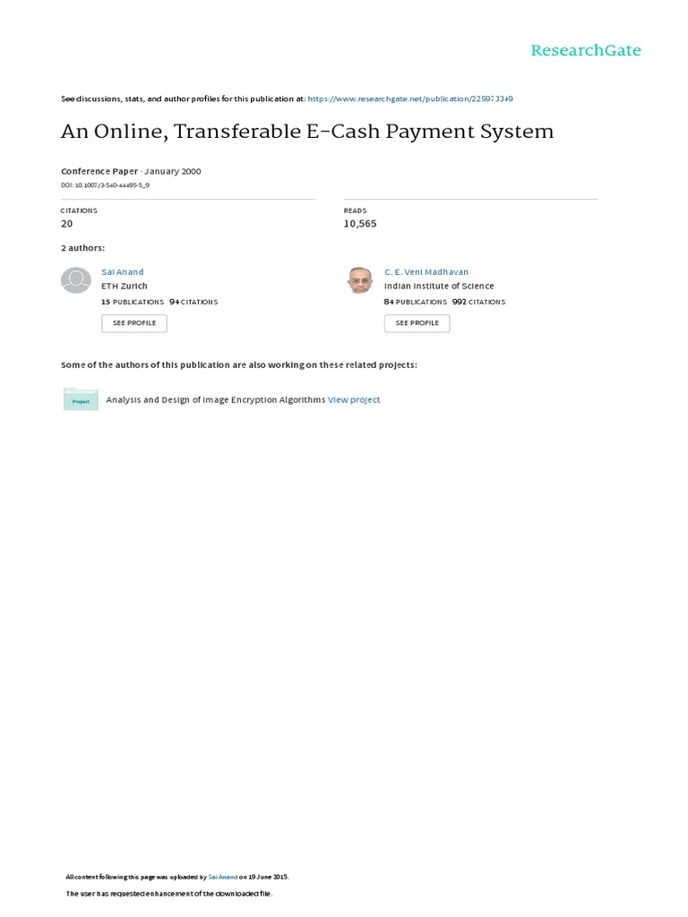 Ecash Paper | PDF | Payments | Public Key Cryptography