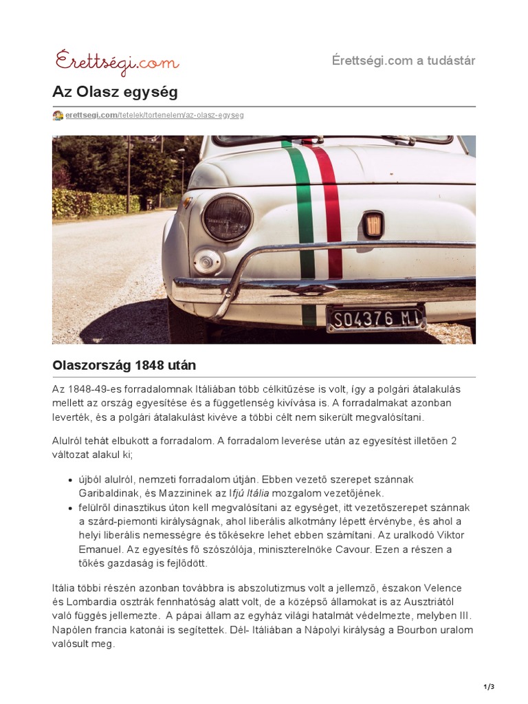 Az Olasz Egység | PDF