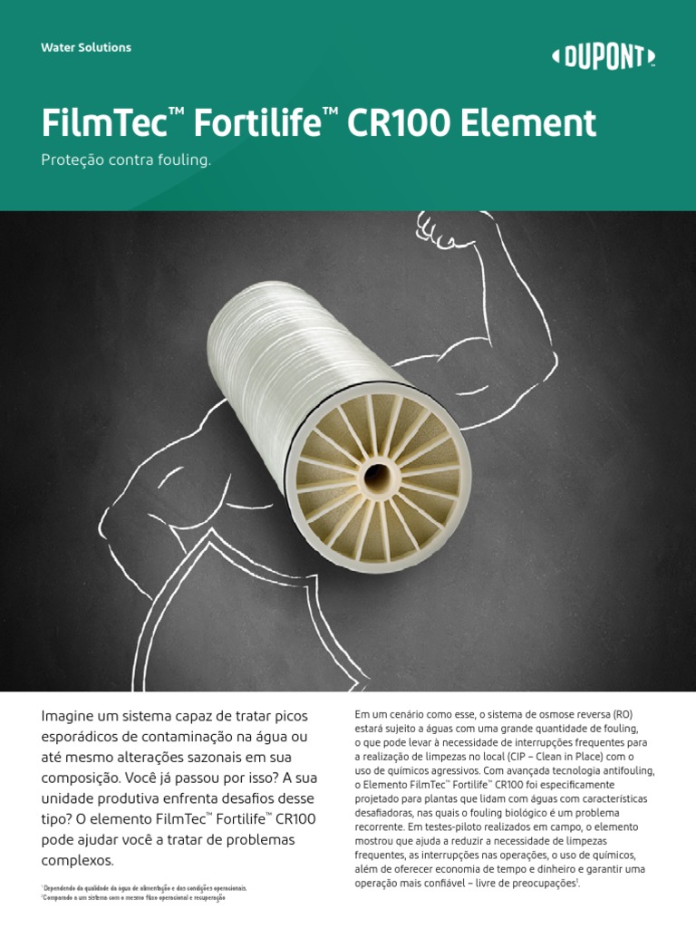 FilmTec™-Fortilife™-CR100-Element (Primeiro Estágio) | PDF | Química | Tempo