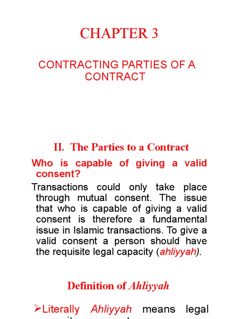 Chapter 3-Contracting Parties of A Contract | PDF | Bankruptcy | Justice