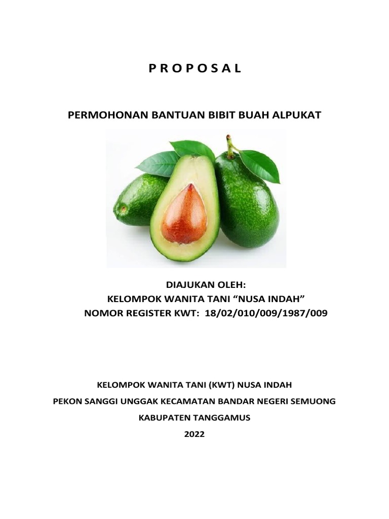 Proposal Bantuan Tanaman Alpokat | PDF