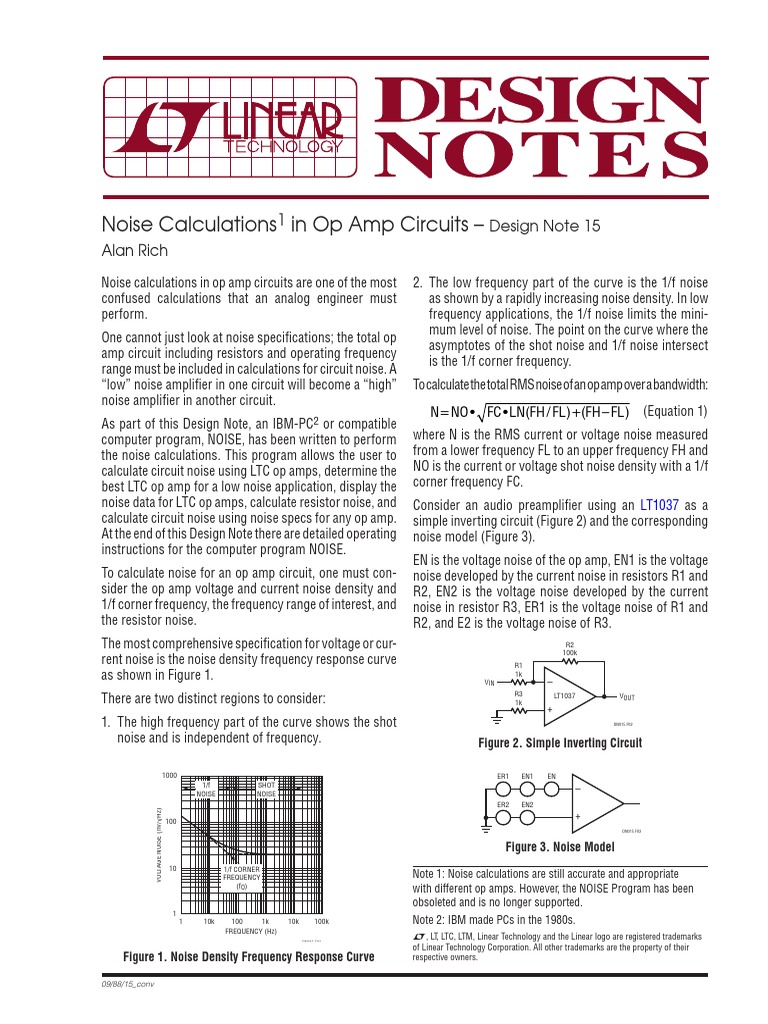 dn015f NOISE | PDF | Amplifier | Operational Amplifier
