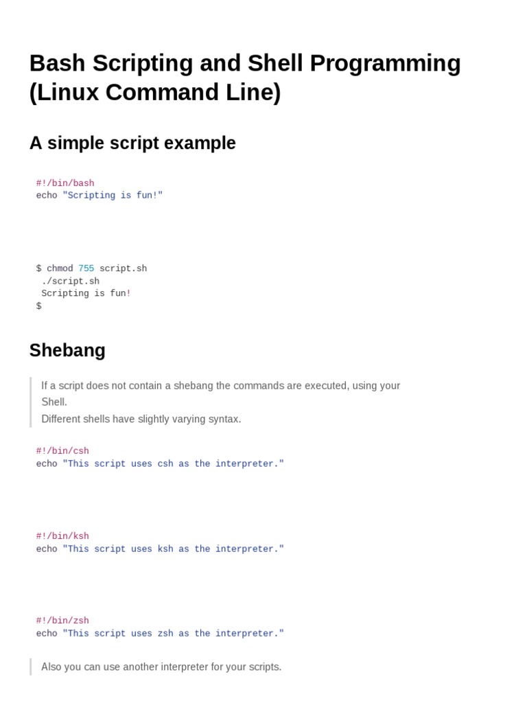 Bash Scripting And Shell Programming Pdf Subroutine Parameter Computer Programming