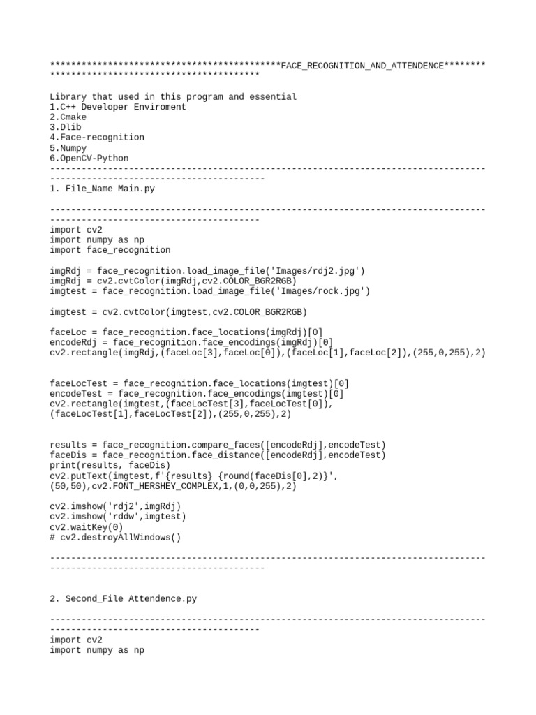 Face Recognition | PDF | Computer Libraries | Computational Science