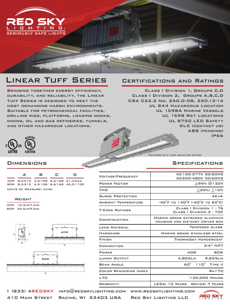Red Sky Linear 2ft and 4ft Specs. | PDF | Lighting | Electrical Engineering
