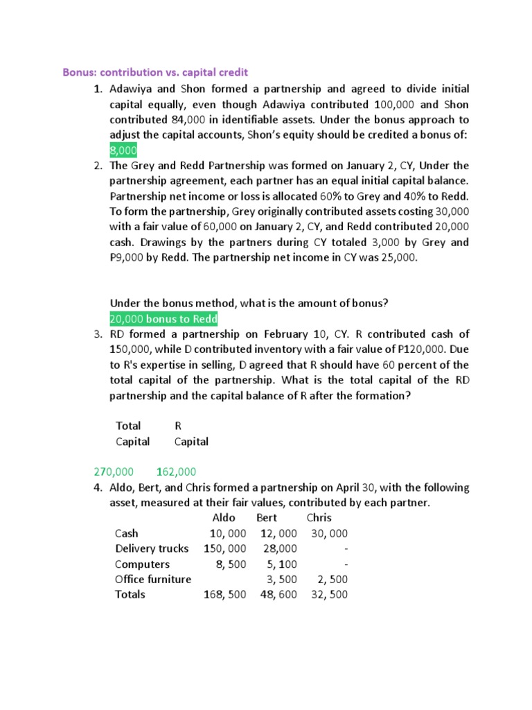 Bonus | PDF | Partnership | Goodwill (Accounting)