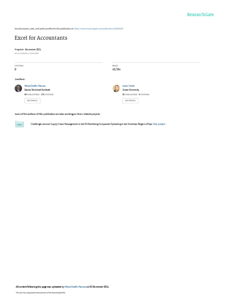 Excel For Accountants | PDF | Microsoft Excel | Computing