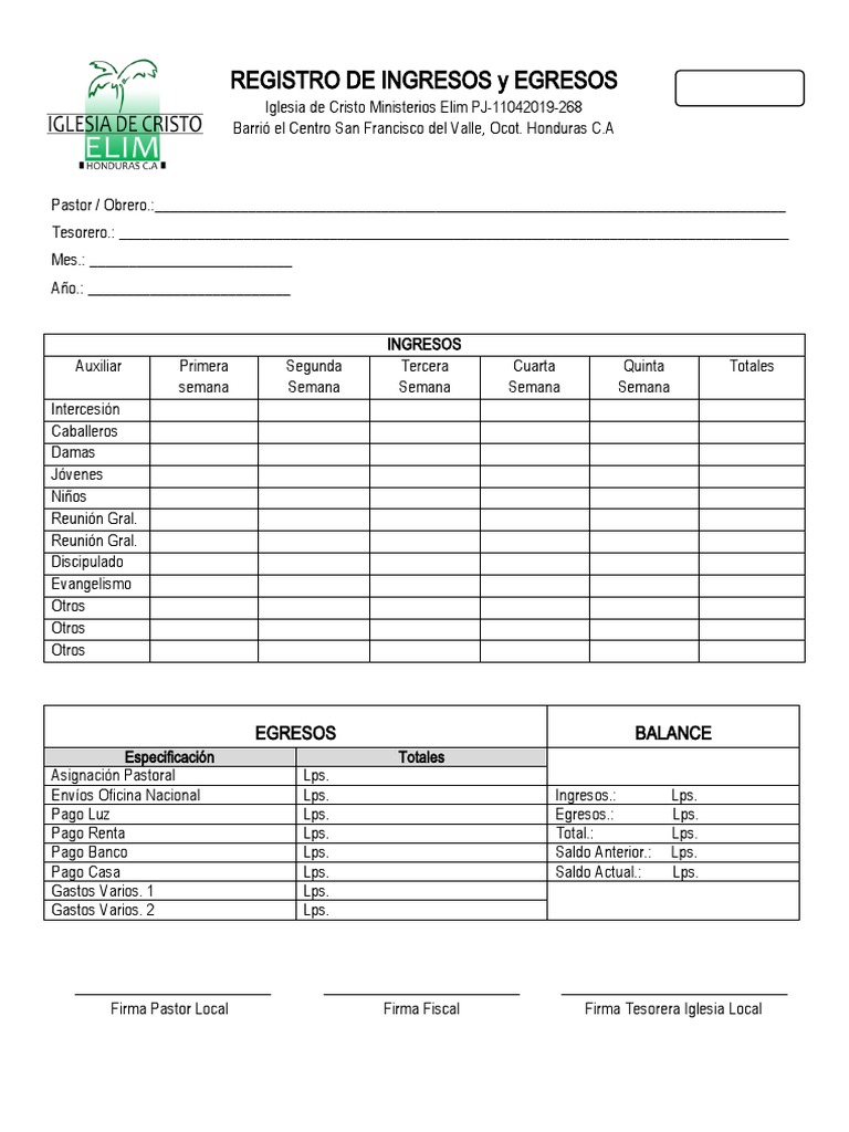 REGISTRO DE INGRESOS y EGRESOS | PDF