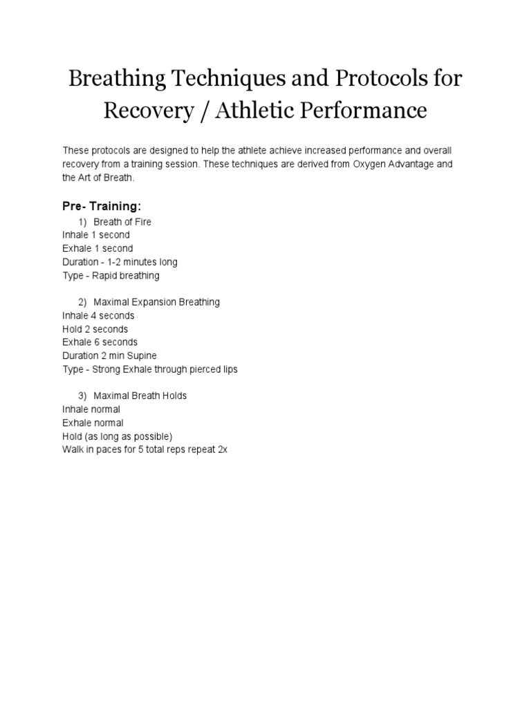 Breath Work Protocols | PDF