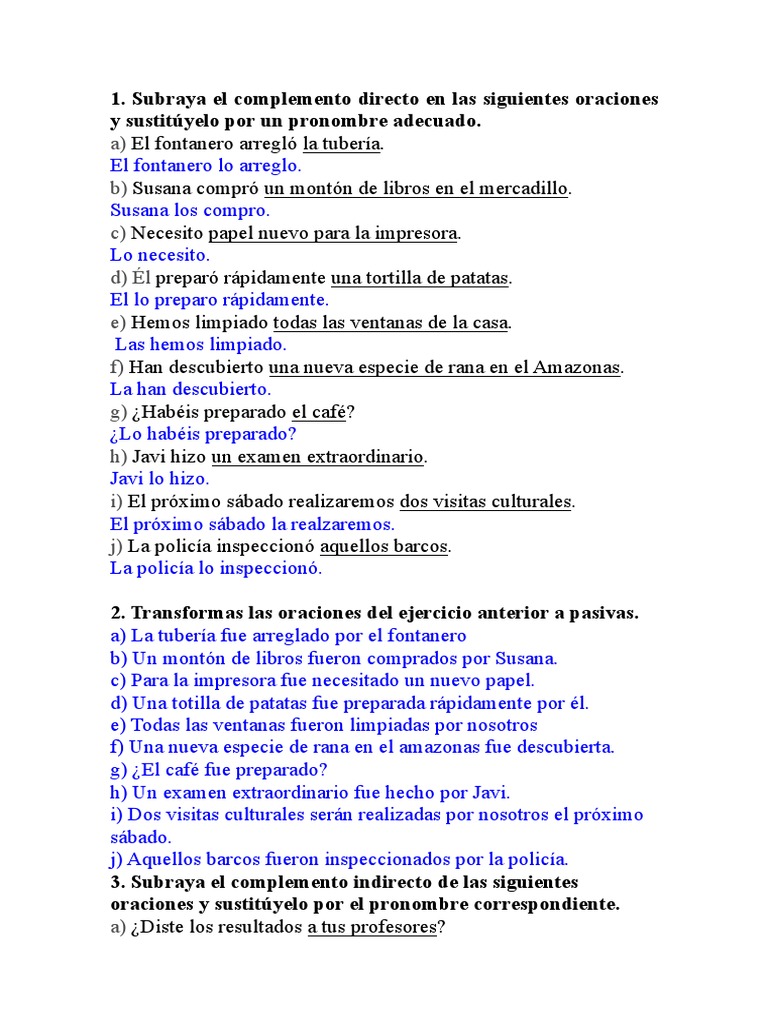 Repaso Complementos | PDF | Gramática | Sintaxis