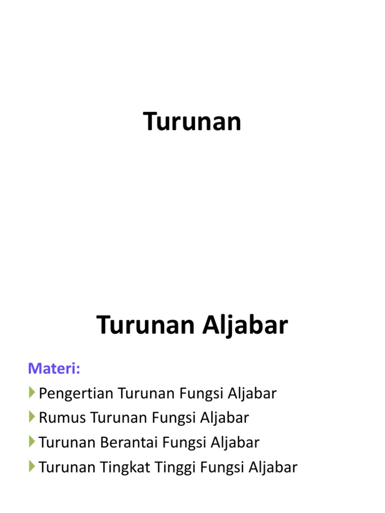 Rumus dan Konsep Turunan Aljabar | PDF
