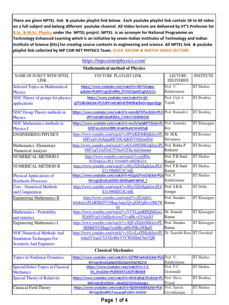 Nptel 201020 | PDF | Physics | Mechanics