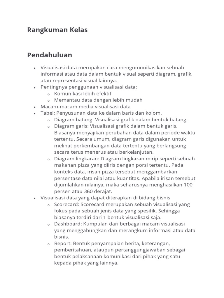 Rangkuman Visualisasi Data | PDF