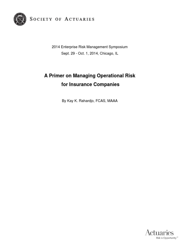 Orc in Insurance | PDF | Operational Risk | Risk