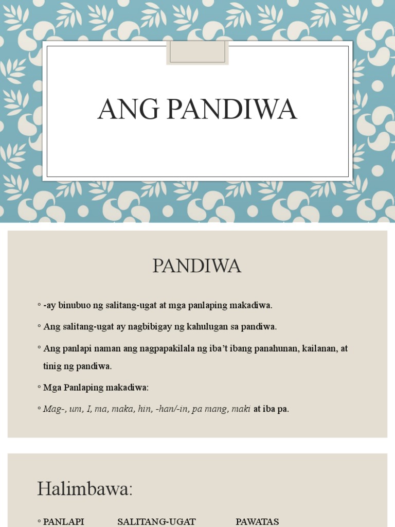 Ang Pandiwa | PDF
