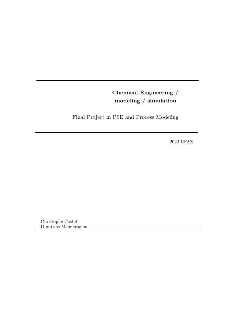 Hydrodealkylation Process Modeling Project | PDF | Chemical Reactor ...