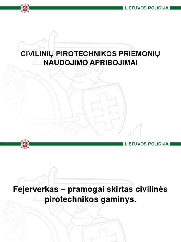 Civiliniu Pirotechnikos Priemoniu Naudojimo Prevencija 2022 M | PDF