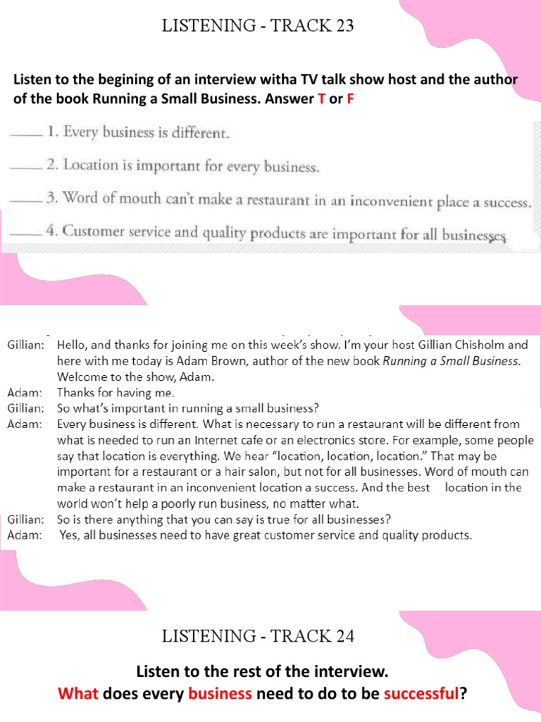 Listening - Track 23 | PDF | Language Arts & Discipline | Foreign ...