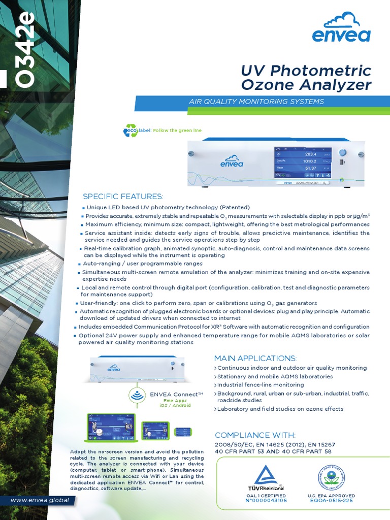 Envea O342e O3 Ozone Air Quality Analyzer E-Series en | PDF | Ozone ...