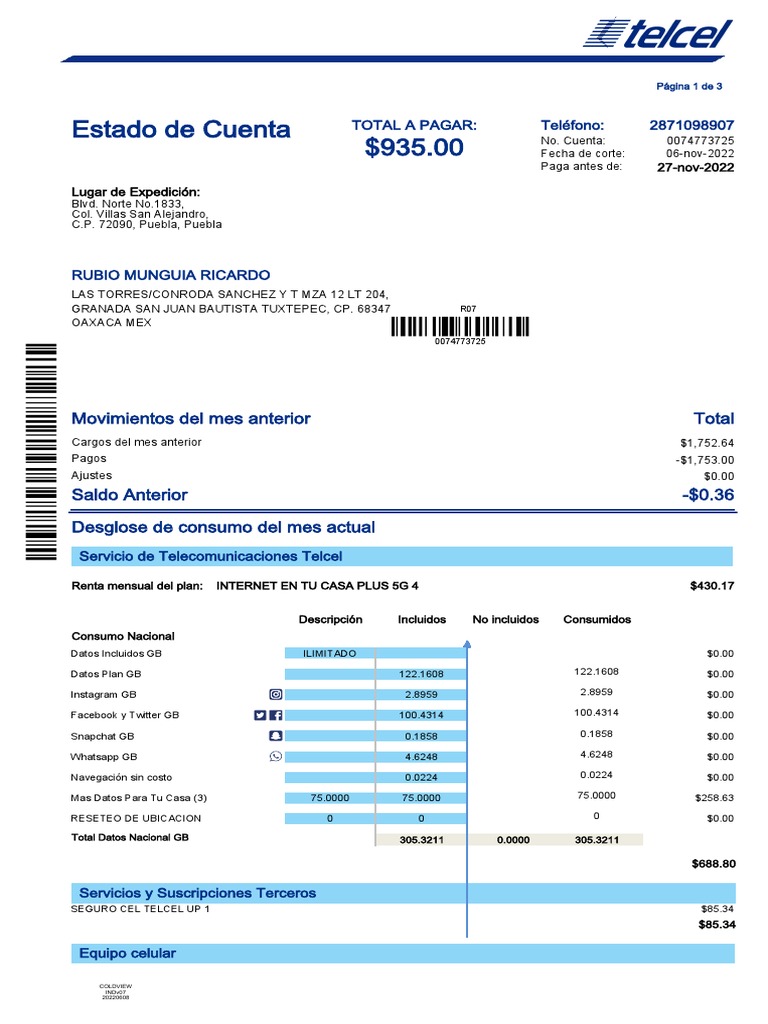 Pago Telcel | PDF | Telecomunicaciones | Industrias de servicio