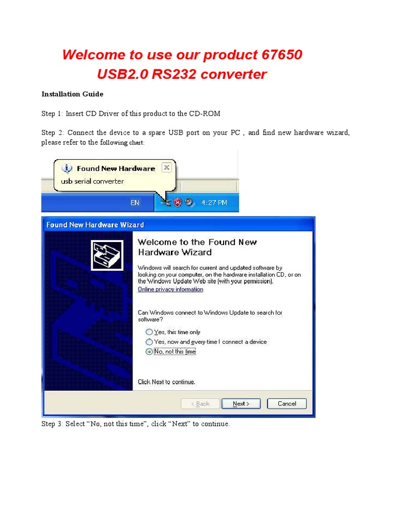 Instalacion Convertidor Usb-Rs232 Ebchq | PDF