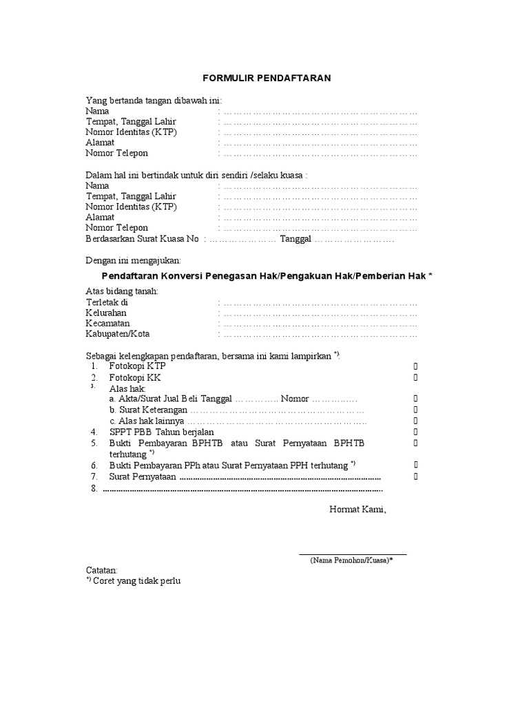 Formulir Permohonan NEW VERSI | PDF
