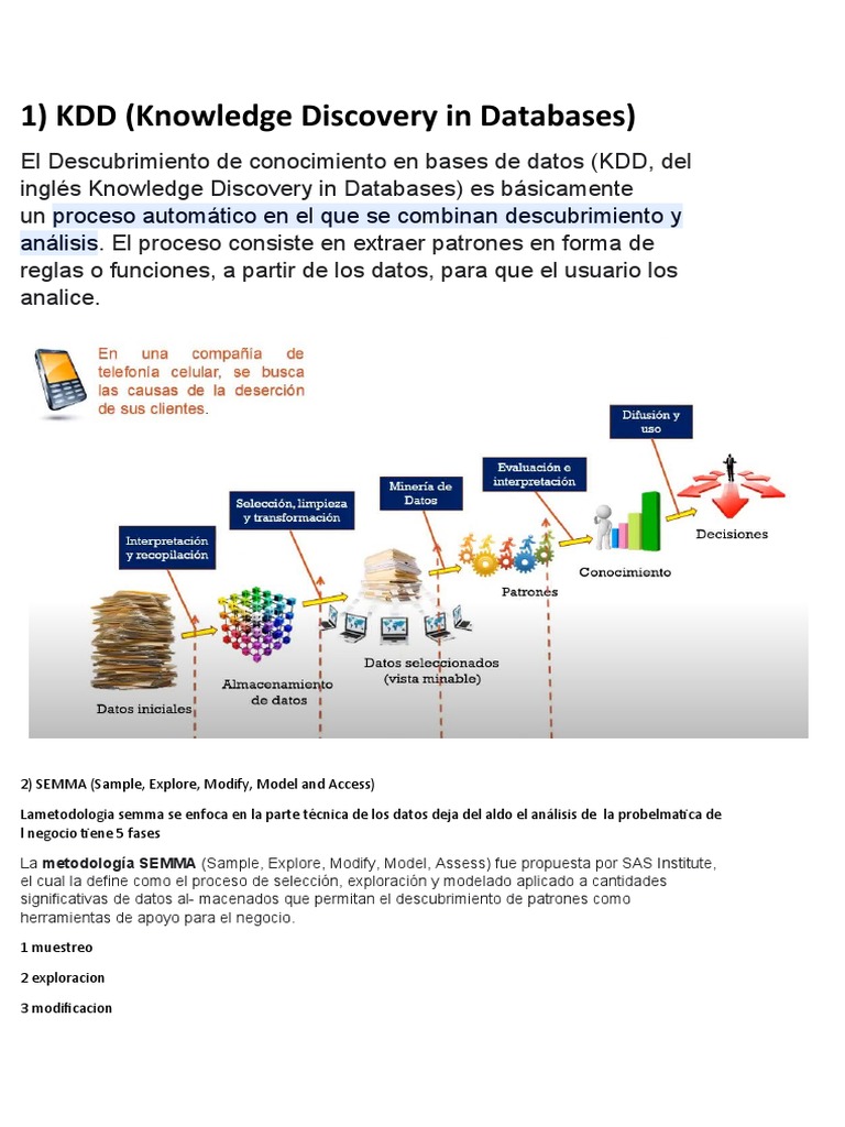 1) KDD (Knowledge Discovery in Databases) : Proceso Automático en El ...