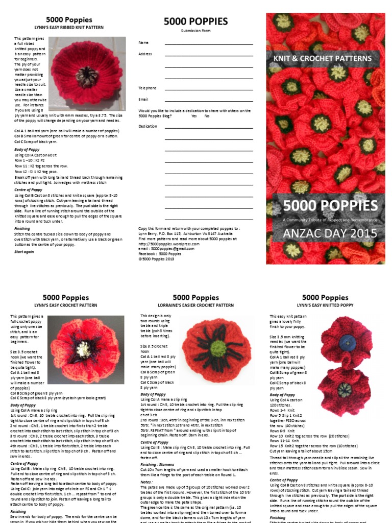 Poppy-Patterns-Knit & Crochet | PDF | Knitting | Crochet