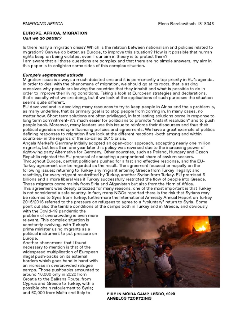 Example of Essay For Emerging Africa | PDF | Human Migration | European ...