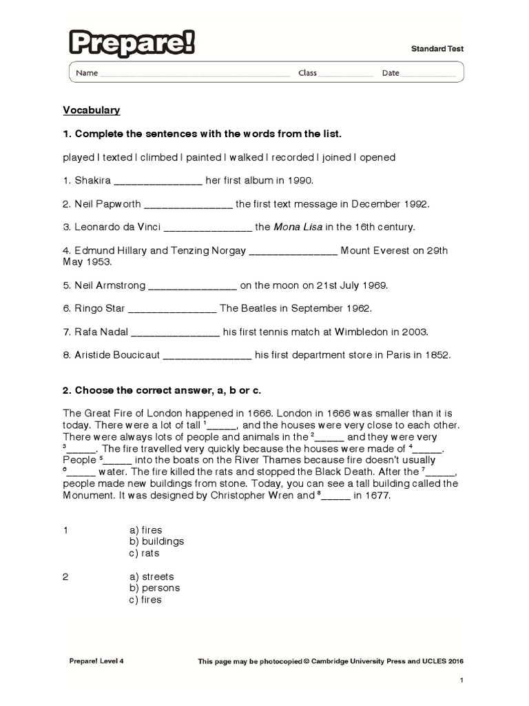 PRE-UT-U5S Without Answers | PDF