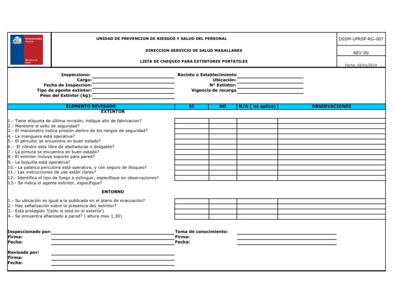 Lista Chequeo Extintores | PDF