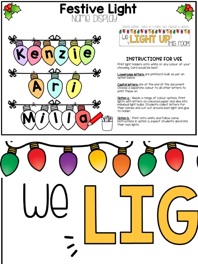 Festive Light Name Display | PDF