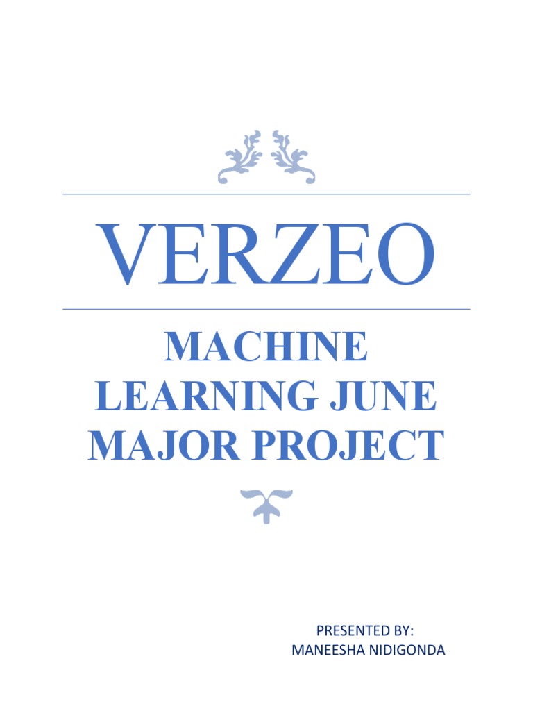 Maneesha Nidigonda Major Project Pdf Information Science Learning