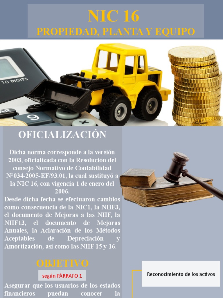 Nic 16 Prop Planta y Equip | PDF | Depreciación | normas internacionales de INFORMACION FINANCIERA