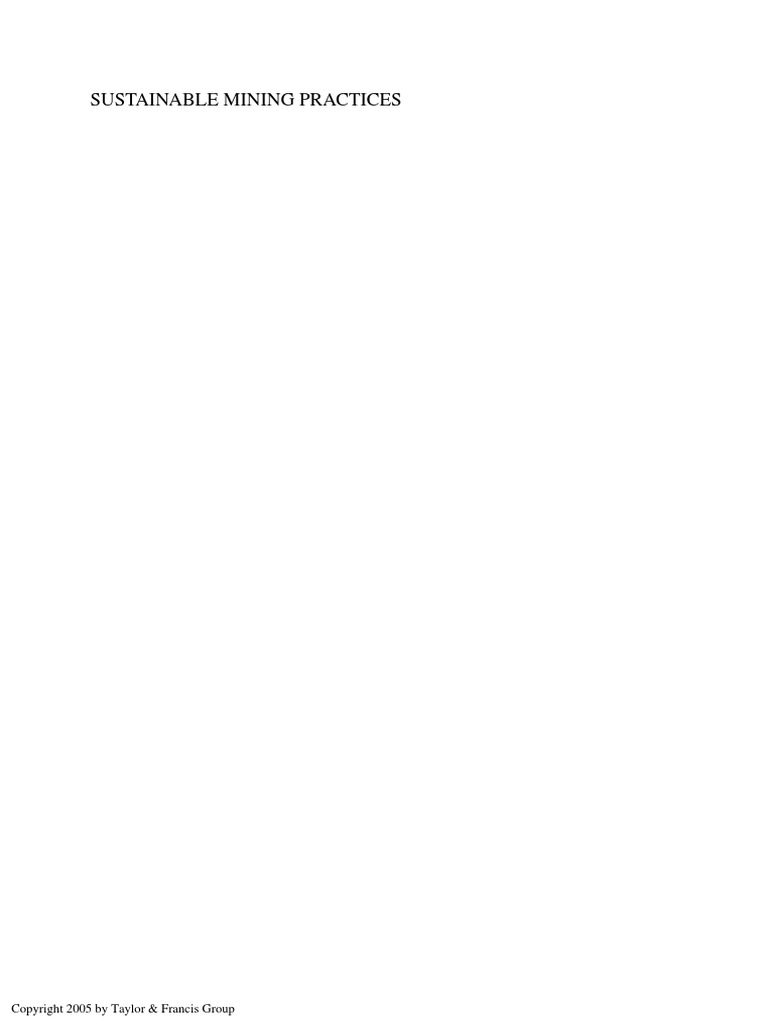 Sustainable Mining Practices - A Global Perspective | PDF | Mining ...