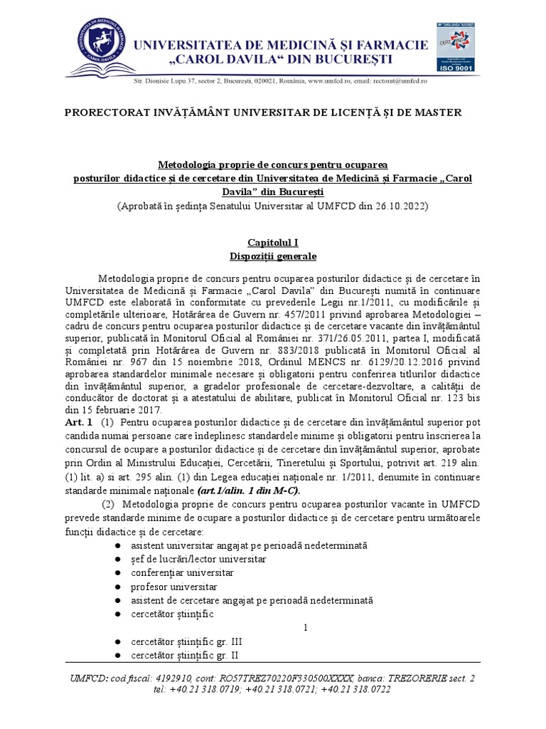 Metodologie-Concurs - CD 2022-2023 | PDF