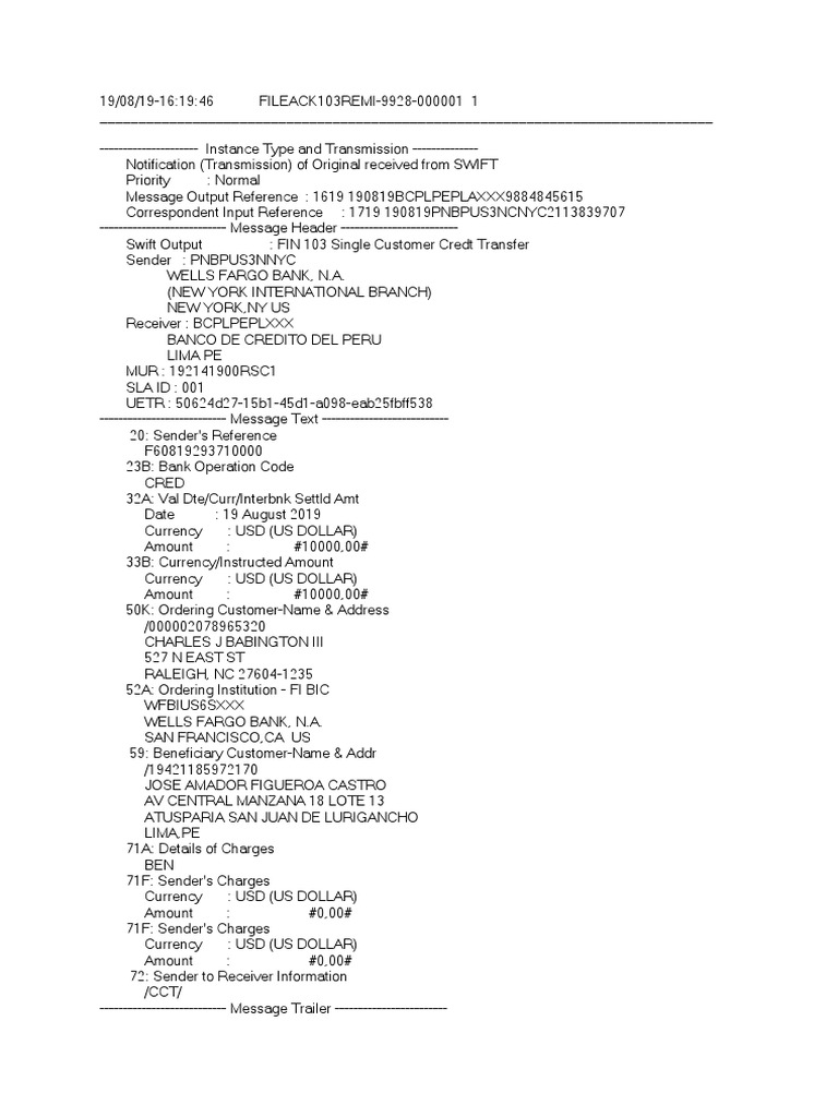 Mensaje Swift | Download Free PDF | Computer Science | Telecommunications