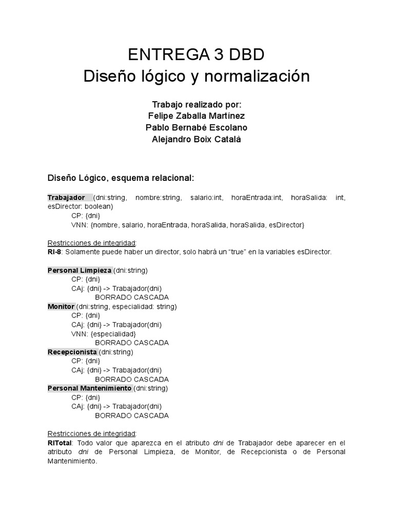 Diseño Lógico y Normalización | PDF | Programación de computadoras | Datos de computadora