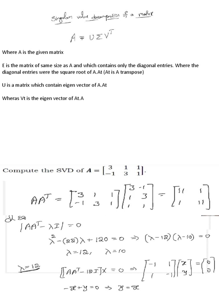 Singular Value Decomposition Pdf