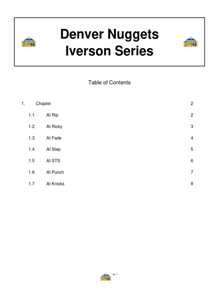 Denver Nuggets Iverson Playbook Pdf Basketball Teams Sports