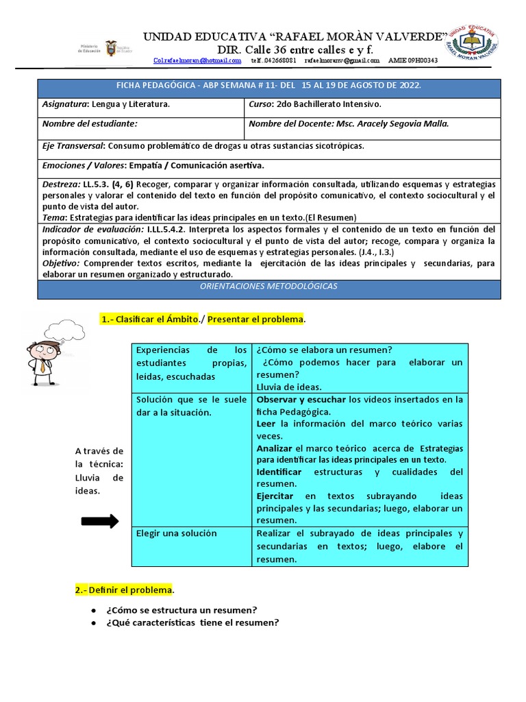 Abp Lengua 2do Bach Semana 11 | PDF | Autor | Diccionario