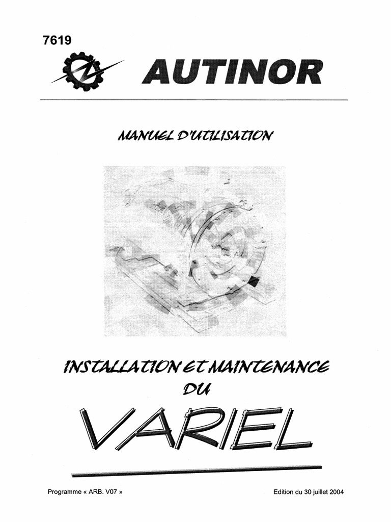 Manuel Autinor Variel | PDF | Vis de fixation | Frein