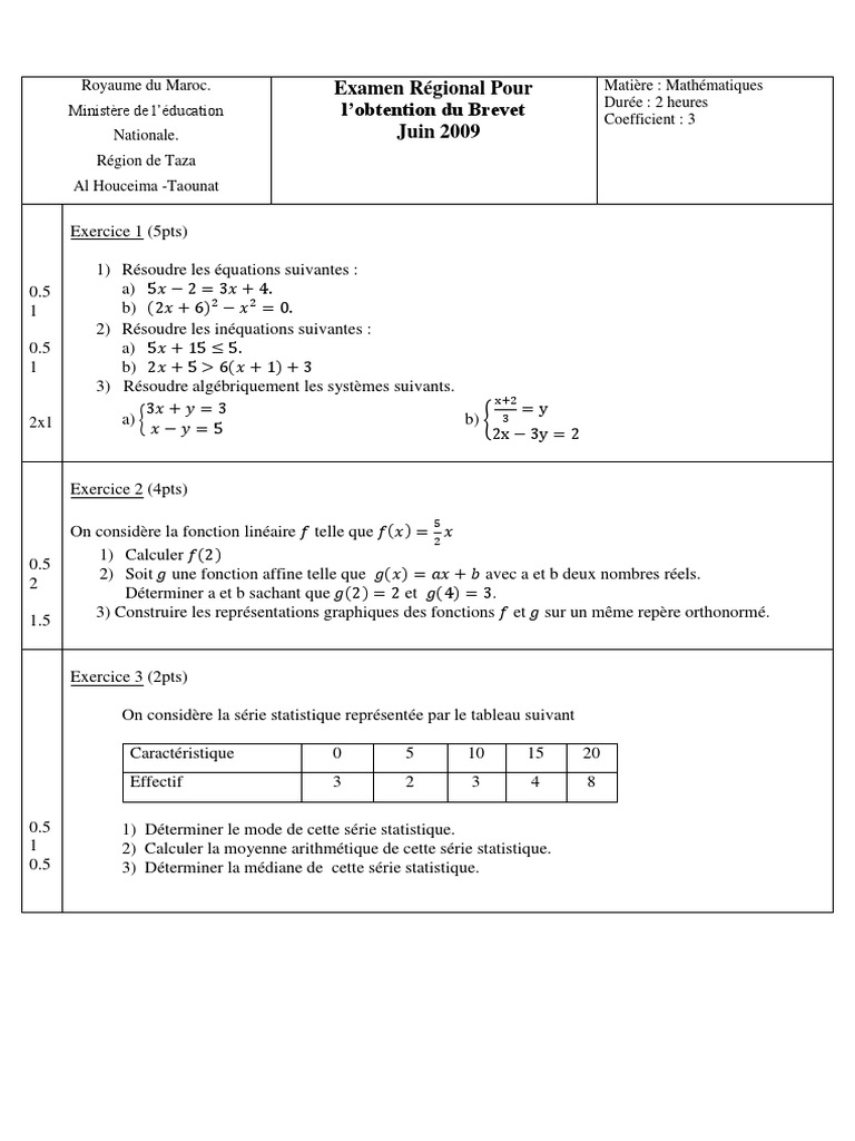 Examen Normalisé 20096 SOUS | PDF | Objets mathématiques | Algèbre