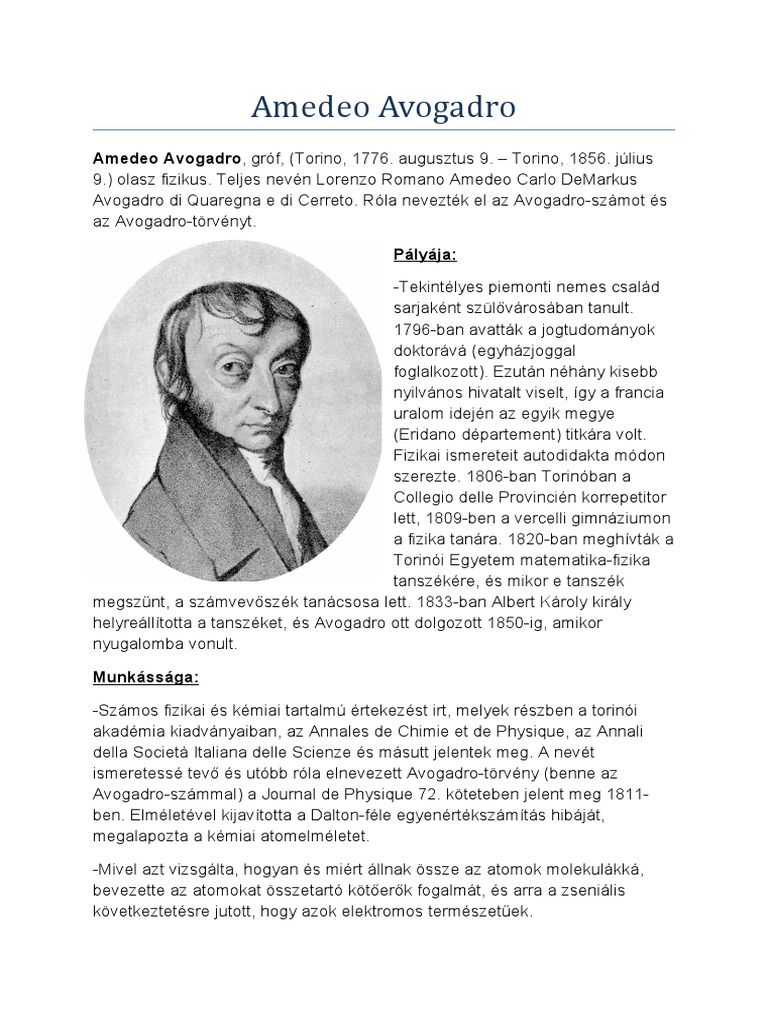 Amedeo Avogadro | PDF