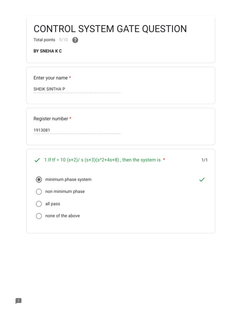 Control System Gate Questions | PDF