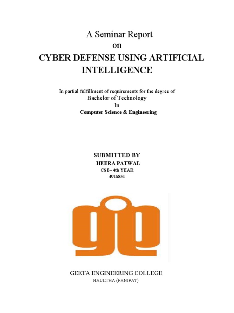 Sample Copy OF REPORT | PDF | Artificial Intelligence | Intelligence ...
