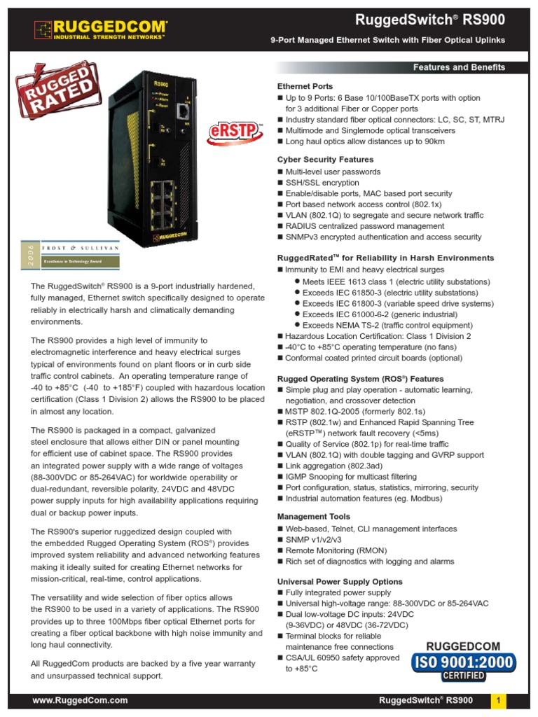 Hoja de Datos RS900 | PDF | Computer Network | Network Switch