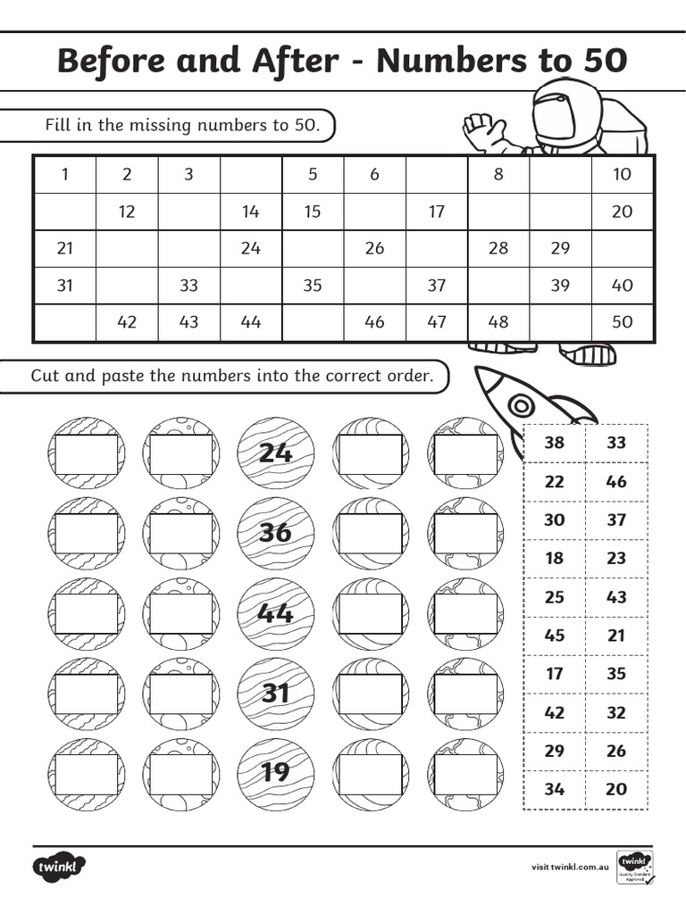 Au N 2549329 Before and After Numbers To 50 - Ver - 2 | PDF